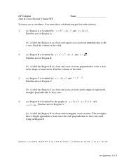 Calculus Area Volume Of Regions With Cross Sections AP Course Hero