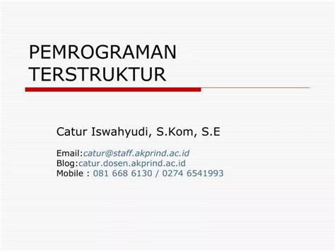 PPT PEMROGRAMAN TERSTRUKTUR PowerPoint Presentation Free Download ID 5150793