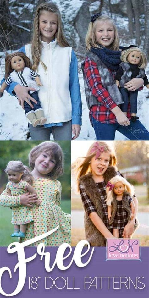 Sweet Matching Doll Girl Outfit Patterns~ Get 3 Free Now Love Notions Sewing Patterns