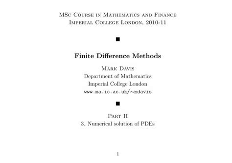 Pdf Finite Difference Methods Imperial College London Dokumen Tips