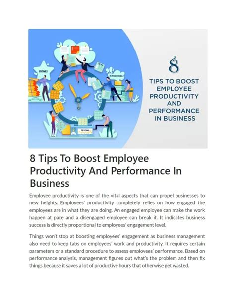 PPT Tips To Boost Employee Productivity And Performance In Business PowerPoint Presentation