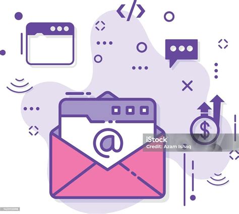 웹 메일 개념 인터페이스를 사용하여 브라우저를 사용하여 이메일 상자 벡터 아이콘 디자인 클라우드 컴퓨팅 및 웹 호스팅 서비스 기호 제어판 아이콘 세트 스톡 일러스트레이션 0