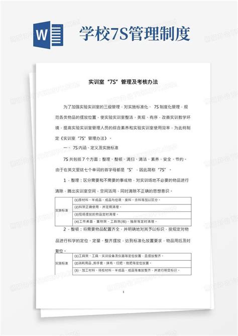 实训室7s管理及考核办法Word模板下载 编号lbwjvrax 熊猫办公