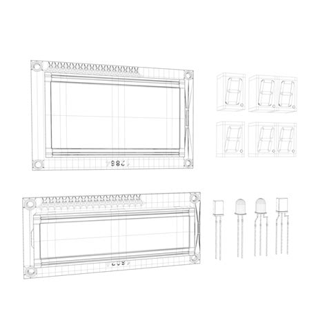 Lcd Module And Digit Led Display 3d Model Cgtrader