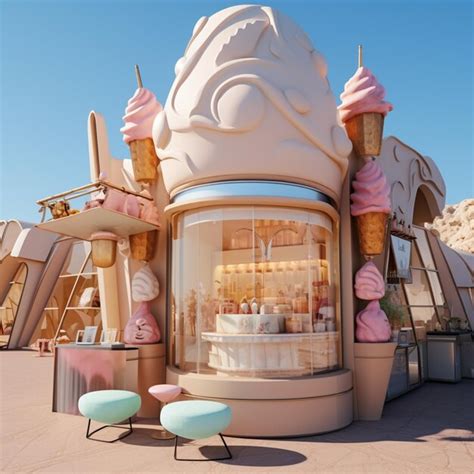Premium Ai Image There Is A Large Ice Cream Shop With A Lot Of Ice
