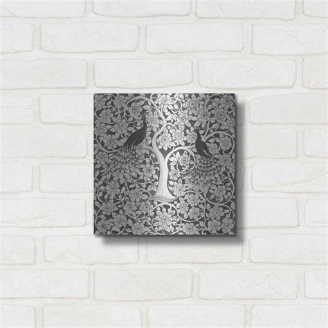 Bungalow Rose Luxe Metal Art Peacock Garden Vii Bw By Miranda Peacock Garden Vii Bw By
