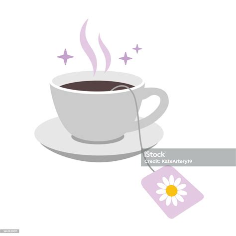카모마일 차 한 잔 아늑한 엽서 더 나은 수면을 위한 카모마일 차 만화 그림 평면 디자인 카모마일 차에 대한 스톡 벡터 아트 및 기타 이미지 Istock