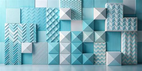 Abstract Geometric Patterns In Shades Of Light Blue Minimalist And Soothing Generative By Ai