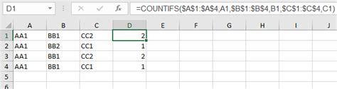 Excel Array Formula To Find Duplicate Row Across Multiple Columns