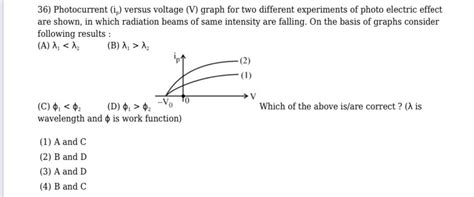36 photocurrent ip versus voltage v graph for two different exp
