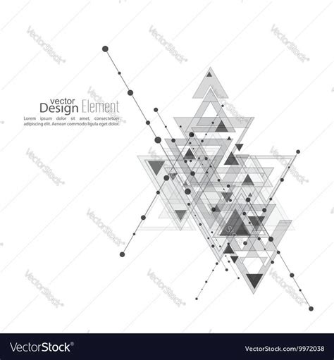 Abstract Vector Background With Geometric Shapes Intersecting Diagonal Lines With Dots And