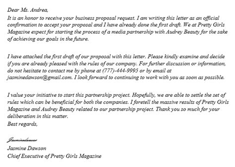 Rfp Acceptance Letter To Improve Your Business Template Business Psd