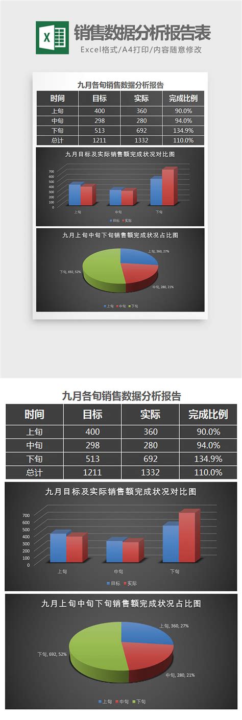 Three Dimensional September Sales Data Analysis Report Form Excel