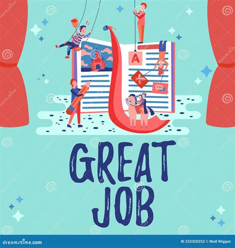 Writing Displaying Text Great Job Business Concept Used Praising