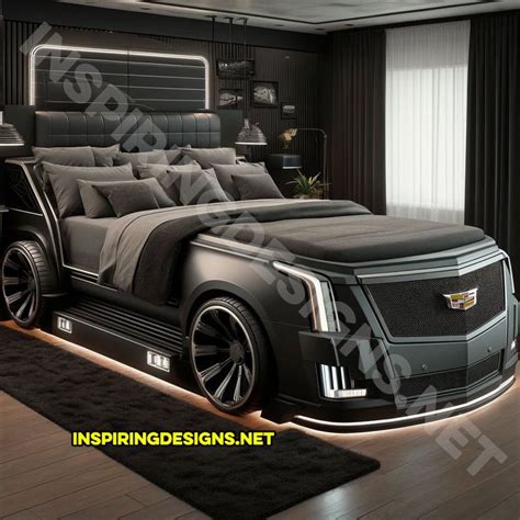 Black And Grey Bedroom With Cadillac Truck Bed Adult Car Beds Black