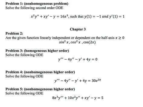 Solved Problem Nonhomogeneous Problem Solve The Chegg Com