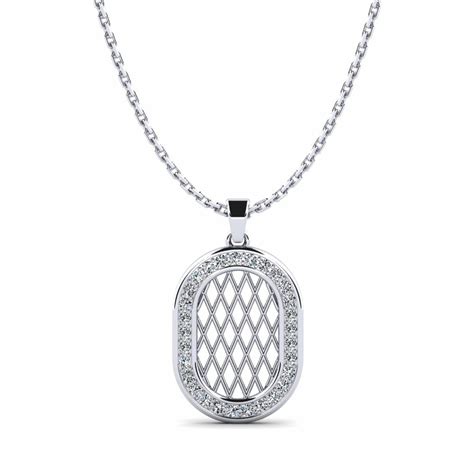 Womens Pendant Caudle In 0 232 Carat Round Cut 14ct White Gold