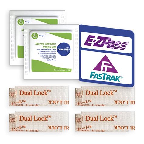 Canopus Ez Pass Mounting Strips Ezpass Tag Holder 8 Pcs With 2 Alcohol Pads Pack Of 2