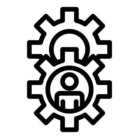 Colleague Gear System Icon Outline Style 15892049 Vector Art At Vecteezy