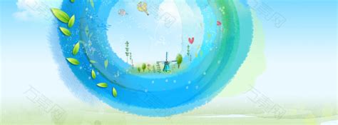 卡通手绘banner背景素材图片下载 万素网