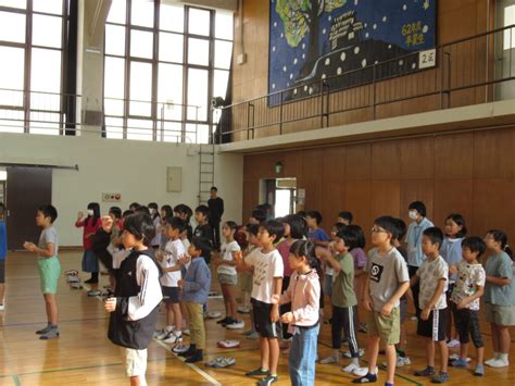 赤組チーム集会 向日市立第6向陽小学校