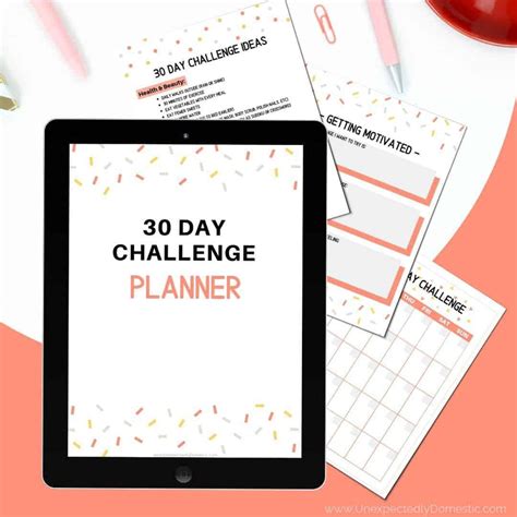 30 Day Challenge Planner {100 Ideas } Unexpectedly Domestic