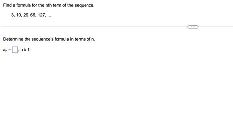 Solved Find A Formula For The Nth Term Of The Sequence Chegg Com
