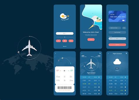 Premium Vector Flight Schedule Ui Or User Interface For Flight