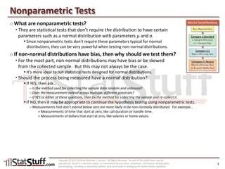 Hypothesis Testing Central Tendency Non Normal Nonparametric Overview PPTX