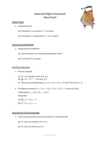 Advanced Higher Maths Proof Teaching Resources