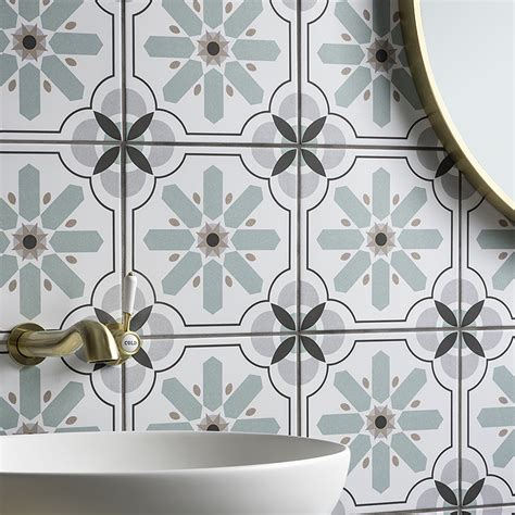 Stonehouse Studio Santana Olive Encaustic Effect Tiles