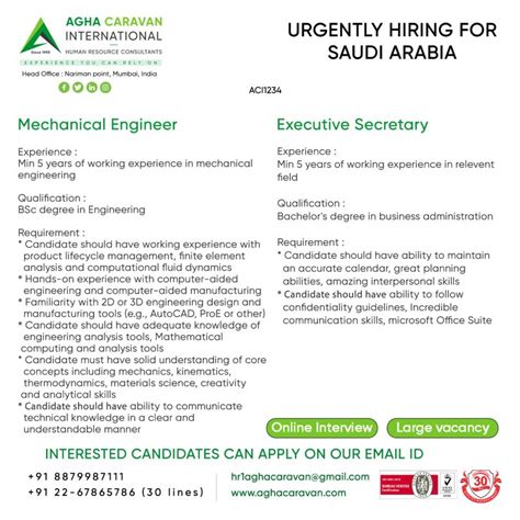 Acijobs Jobseekers Saudijobs Saudiarabia Engineer Secretary Agha Caravan International