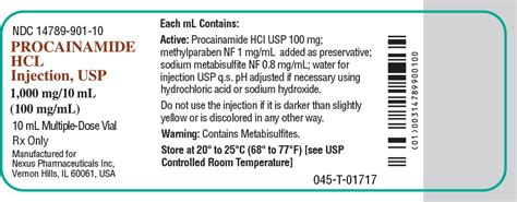 Procainamide Hydrochloride Injection Usp