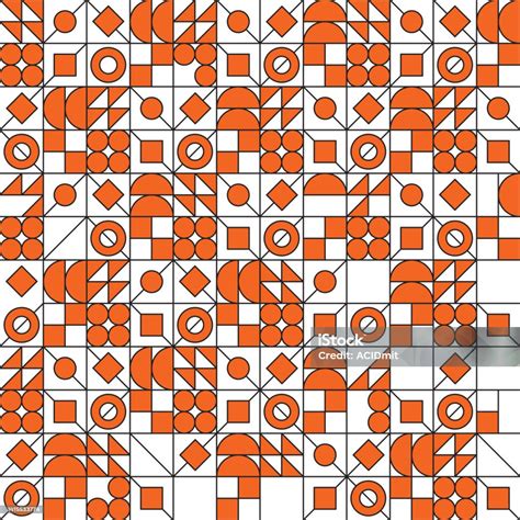 현대적인 멀티 컬러 디자인 원활한 패턴 바우 하우스 장식품의 얇은 선 기하학적 모양 기하학적 패턴의 벡터 일러스트레이션 Eps
