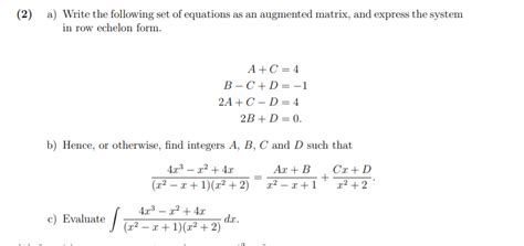Solved A Write The Following Set Of Equations As An Chegg
