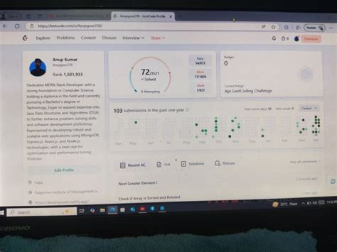 Dsa Leetcode Mernstack Problemsolving 100daysofcode Codingjourney