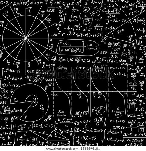 Math Vector Seamless Pattern Handwritten Formulas Stock Vector Royalty Free 1564694101