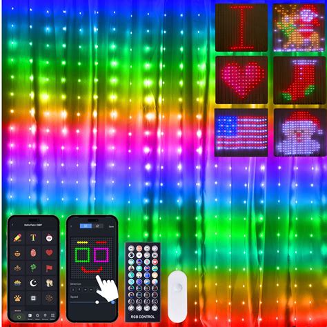 Brightown Smart Curtain String Lights App Controlled 400 Led Diy Hanging Fairy Light Pattern