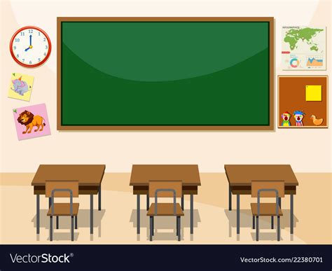 Interior A Classroom Royalty Free Vector Image