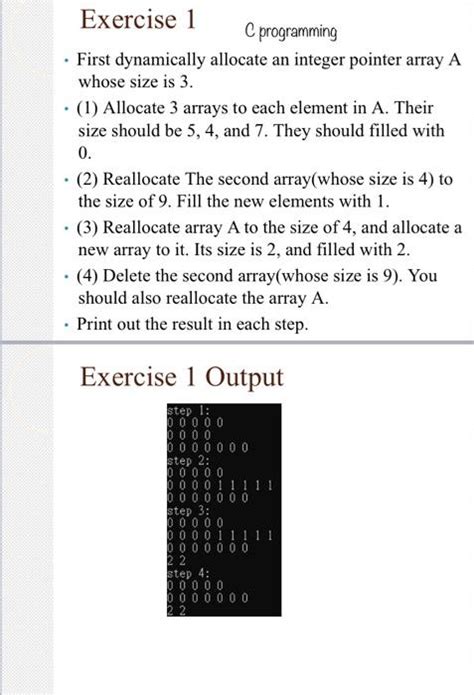Solved Exercise 1 C Programming • First Dynamically Allocate