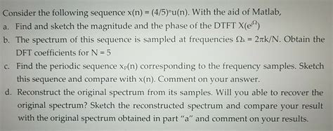 solved consider the following sequence x n 4 5 u n with