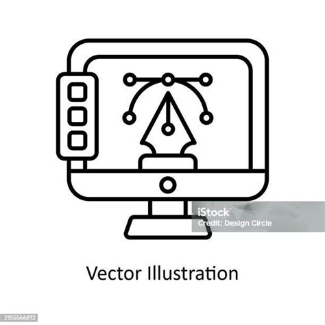 벡터 일러스트 레이 션 벡터 윤곽선 아이콘 스타일 일러스트 레이 션입니다 흰색 배경에 디자인 및 개발 기호입니다 Eps 10 파일 3차원 형태에 대한 스톡 벡터 아트 및