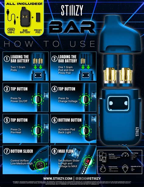 Stiiizy Bar Dual Pods Chamber Battery
