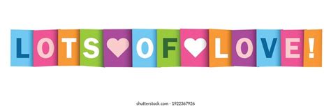 Lots Love Colorful Vector Typography Banner Stock Vector Royalty Free