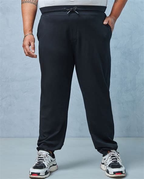 Buy Mens Black Oversized Plus Size Joggers Online At Bewakoof