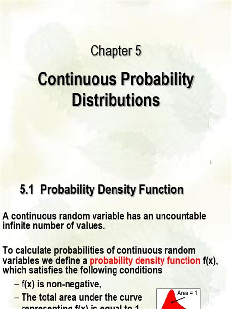 Chapter 5 Continuous Probability Distribution Pdf Probability