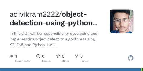 Github Adivikram2222object Detection Using Python And Yolov5 In