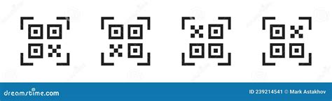 QR Code Icon Set Scan Qr Code Icons Stock Illustration Illustration Of Line Matrix 239214541