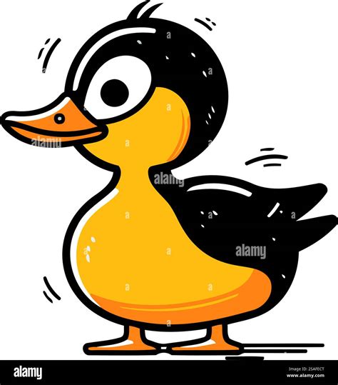 Duck Cartoon Vector Illustration Cute And Funny Duck Stock Vector