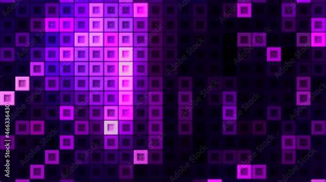 Retro Tetris With Glowing Squares Motion Background With Neon Squares Moving In Electronic